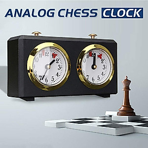 Chess Timer, Professional Competition Mechanical Analog Chess Clock, I-GO Count Up Count Down Timer, for Chinese Chess, International Chess & I-GO
