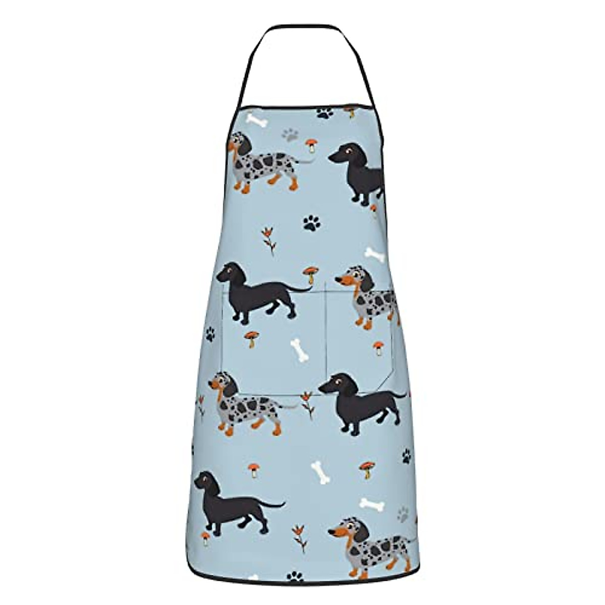 French Bulldog Cartoon Aprons Kitchen Cooking Adjustable Bib Soft Chef Apron With 1 Pockets For Men Women Apron