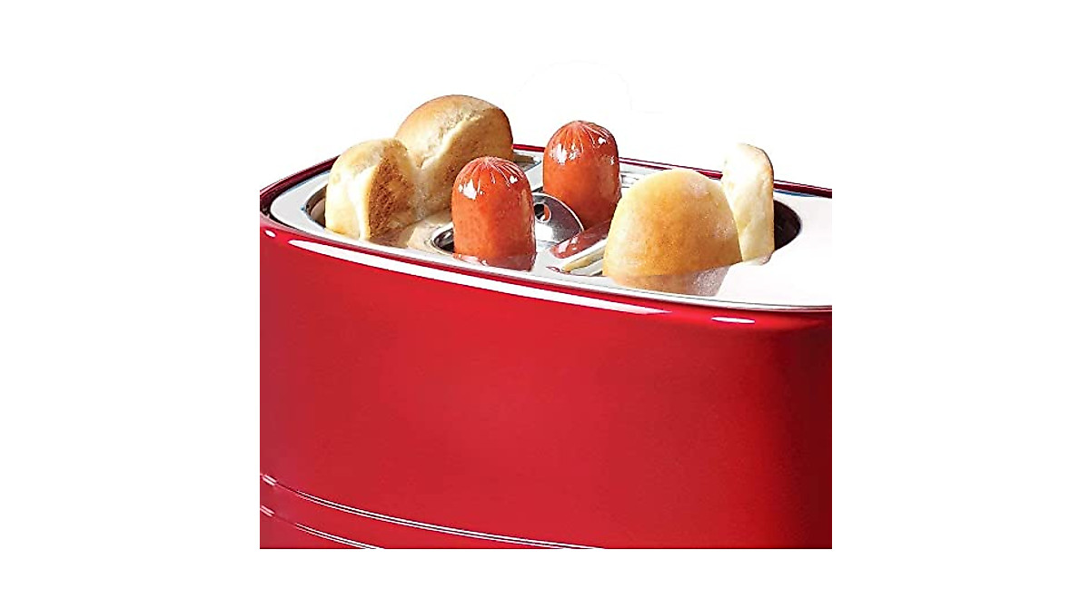 Nostalgia Retro Hot Dog Toaster - 5 Setting, Fits 2 Hot Dogs & Buns