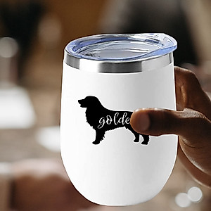 Yipaidel 12oz Golden Retriever Tribal Wine Tumbler - Vacuum Insulated Travel Mug for Coffee & Tea, Inspirational Gifts for Women, Mom, Sister, Best Friend (Christmas, Mother’s Day, Birthday)