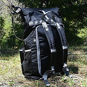 Pillowpak Travel Backpack - Lightweight Machine Washable and Stuffable Large Capacity Expandable Backpack, Large Storage Compartments, Comes with Stuff Sack, Black and Gray