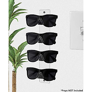 Marketing Holders Glasses Display 4 Pairs Holder with Hanging Hardware Retail Space Saver Organizer Storage Hanger Warehouses Wall Mount Eyeglasses Clear Acrylic Spectacles Safety Glass Labs