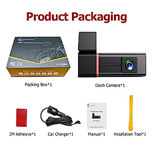 Dash Camera for Cars, 1080P FHD Dash Cam Front, Car Camera Dashcam with WiFi APP Control, Loop Recording, G-Sensor, Night Vision, 24H Parking Mode, Support 128GB SD Card Max (Not Included