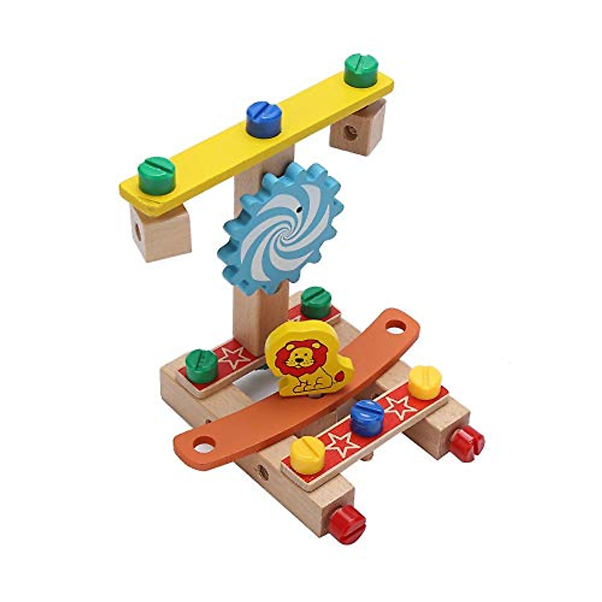 Zerodis Wooden Multifunctional Screw Assembling Chair Toy Nut Combination Intelligent Toy for Kid Child Brain Practicing(A)