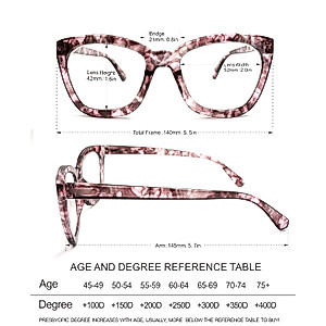 OHREADER Women Reading Glasses Blue Light Glasses-Oversized Readers for Women Computer Eyelgasses Spring Hinge (Purple/Pink/Pink tortoise, 3.00, x)