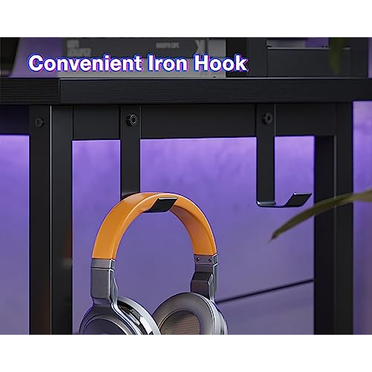 ODK L Shaped Gaming Desk with Hutch, Computer Desk with Storage Shelves, 66" L Shaped Desk for Home Office, Corner Desk with Headphone Hook, Black