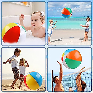 REGUICORP 2 Pack Beach Balls, 20 Inch Beach Balls for Kids, Rainbow Color Pool Toys Pool Balls for Swimming Pool, Beach Toys Inflatable Ball for Summer Parties and Water Games