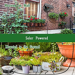 TRJZWA Solar Automatic Drip Irrigation System Kit, DIY Irrigation System for Garden Outdoor/Indoor Gardening System, Plant Watering System Drip Irrigation System, 9 Timing Modes with Anti-Siphon Set