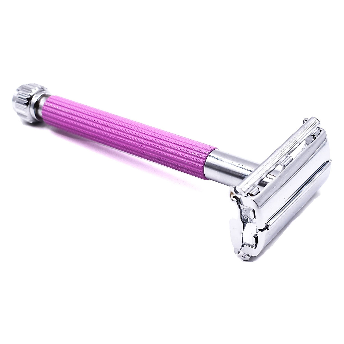 Parker 29L Lavender, Long Handle Butterfly Open Double Edge Safety Razor for Women, 5 Parker Premium Platinum Double Edge Razor Blades Included