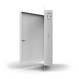 Acudor ED-2002 18 x 18 Inch Universal Flush Mount Access Panel Door Service Hatch with Stainless Steel Cam Latch & Continuous Concealed Hinge, White