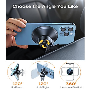 VICSEED for MagSafe Car Mount Vent,【Fluorescence Design】【Strong Magnet Power】 Stable Magnetic Phone Holder for Car, Hands Free Magnet Car Phone Holder Mount for iPhone 15 Pro Max 14 13 12 Samsung