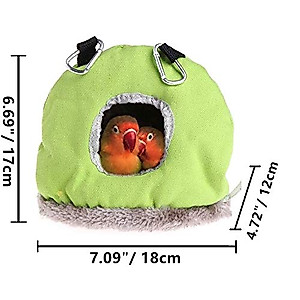 Litewoo Bird Hammock Nest Plush Warm Hanging Tent Pet Parrot Swing Bed Cave Cage for Parakeet Canary Cockatiel Lovebird Hamster Random Color (Medium)