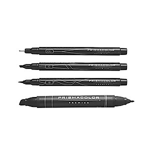 Prismacolor Premier Beginner Hand Lettering Set With Illustration Markers, Art Markers, Pencils, Eraser And Tips Pamphlet, Adult Coloring, 8 Count, Black