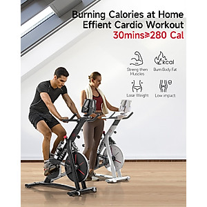 Yesoul S3 Black Exercise Bike For Home Smart White Cycling Bike Magnetic Resistance For Gym Electric Stationary Bike Bluetooth Heart Rate For Women Apartment Workout Bike For Fitness