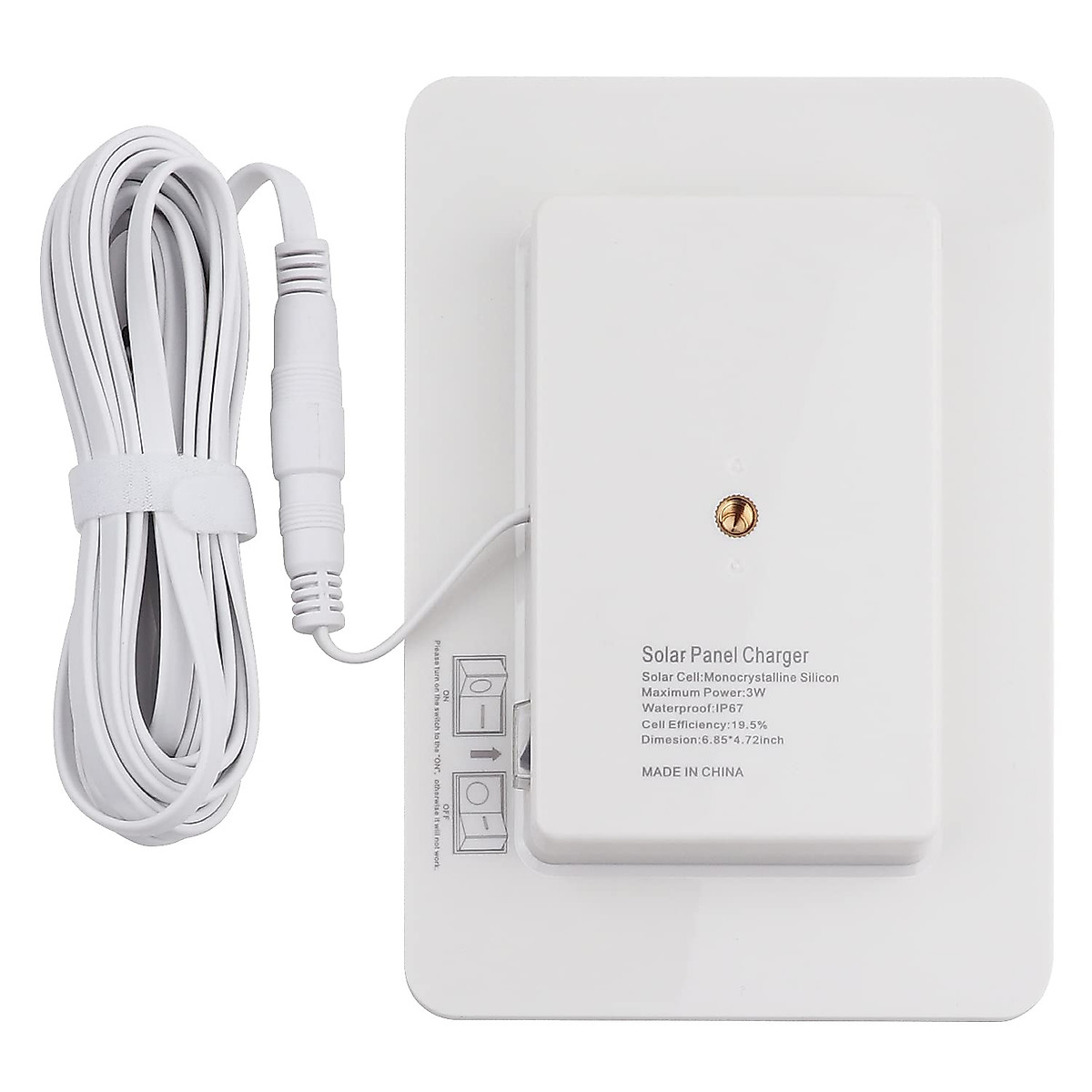 UYODM 3W Solar Panel Compatible with SimpliSafe Outdoor Security Camera, IP66 Weatherproof &11.5ft Micro USB Charging Cable with Adjustable 360 °Aluminum Alloy Wall Mount (White)