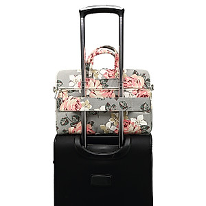 canvaslife Grey Rose Pattern 15 inch Waterproof Laptop Shoulder Messenger Bag for 14 inch to15.6 inch Laptop and MacBook Pro 15 Laptop Case