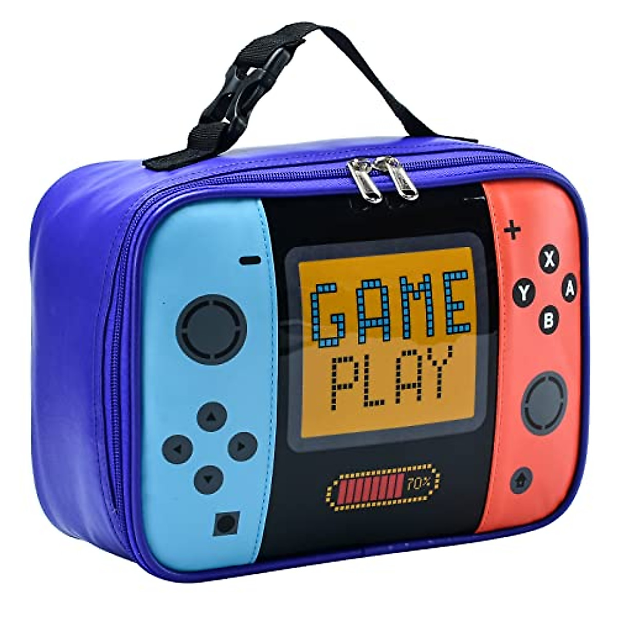 ZEGEIRI Kids Lunch Box Girls Boys Insulated Game Console Lunch Bag Back to School Reusable Leather Lunch Tote Kit-Game Play DB