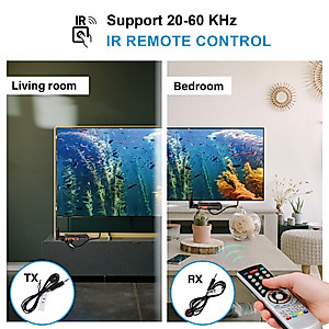 Wireless HDMI Transmitter and Receiver, 2.4G/5.8G 1080P Full HD Wireless HDMI Extender kit with HDMI Loop-Out 0.06S Low Latency 820FT Streaming form DSLR Camera stabilizer Laptop Netflix to TV/Monitor