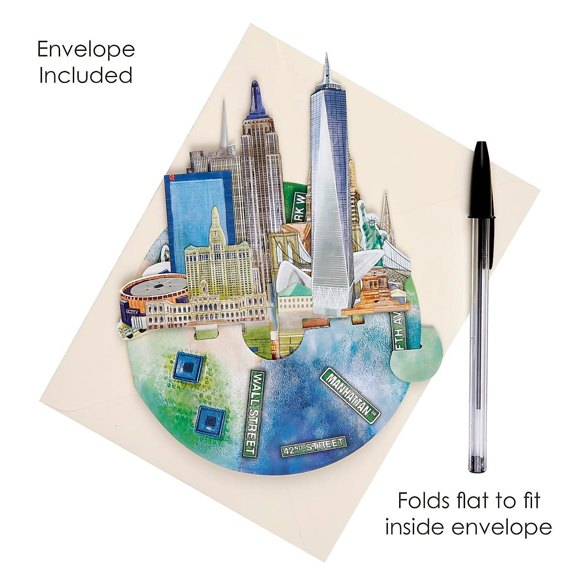 SANTORO Pirouette, 3D Pop Up Greeting Card, Birthday Card - New York City - For Him, For Her, Birthday, Thank You, Travel