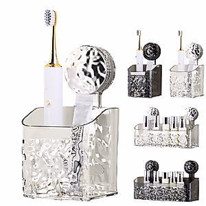 Cenbini Fuxeti Suction Cup Shelf, Light Luxury Style Punch-Free Storage Rack, Androf Acrylic Transparent Shower Storage (Transparent Color, Small:98 * 98 * 108mm/3.86 * 3.86 * 4.25in)