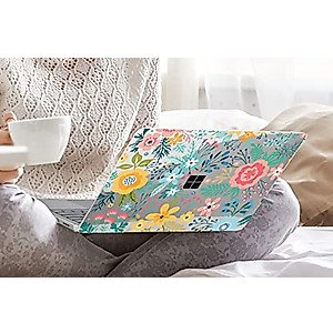 TWOLSKOO Case for 13.5" Microsoft Surface Laptop 5/4/3 with Metal Palm Rest Model 1951/1868, Plastic Hard Shell Case with Screen Protector + Keyboard Cover + Dust Plug, Abstract Flower