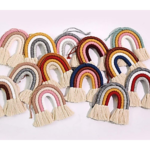 Rainbow Wall Hanging,Rainbow Wall Art,Handmade Macrame Rainbow Wall Decor for Nursery Kids Room Home Decor