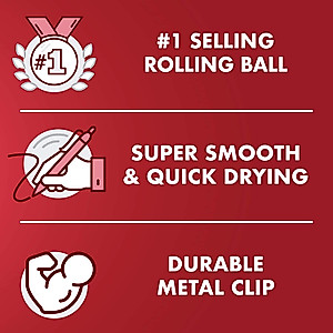 Pilot, Precise V5, Capped Liquid Ink Rolling Ball Pens, Extra Fine Point 0.5 mm, Red, Pack of 14