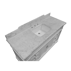 Kitchen Bath Collection Elizabeth 60-inch Single Bathroom Vanity (Carrara/White): Includes White Cabinet with Authentic Italian Carrara Marble Countertop and White Ceramic Sink