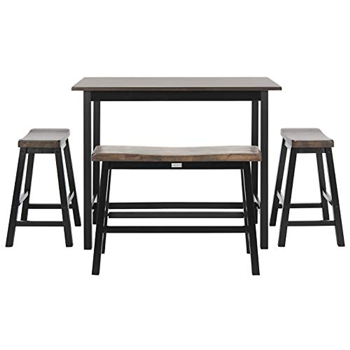 Safavieh Home Collection Haley 4Pc Pub Set, Black/Brown