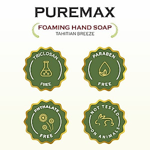 Puremax Foaming Hand Soap Refills with Essential Oils | Rose | Gentle, Moisturizing | Biodegradable Formula | Made in USA | 128 Fl Oz (1 Gallon) |