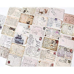 Koolemon Vintage Theme Postcard Set 30 Cards DIY Postcards Gift Message Card Paper Bookmark for Worth Collecting,Retro
