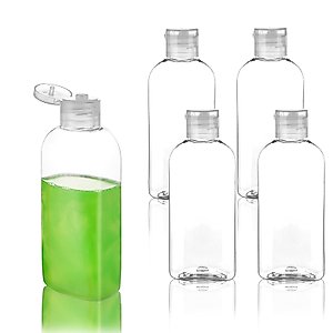 Kitchen GIMS Travel Size Containers Plastic Travel Bottles Leak Proof Squeeze Bottles with Flip Cap TSA Approved 3.4oz/100ml Travel Bottles for Toiletries, Shampoo, Conditioner & Lotion (5 Pack)