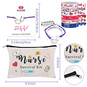 Kolewo4ever 13pcs Nurse Appreciation Gift Sets Nurse Gift Box for Women, Nurse Practitioner Gifts,Nurse Graduation Gift,Nurse Week Gift RG Gift - Wine Tumbler Gift Set for Nurse