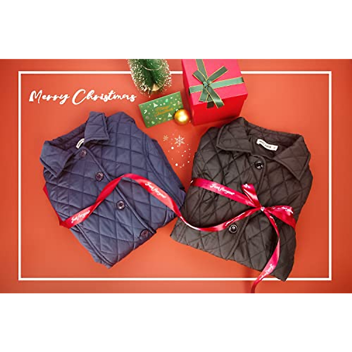 GRACE KARIN Lightweight Quilted Jacket for Women Casual Winter Lapel Coats Long Sleeve Button Down Outwear with Pockets Navy Blue XXL