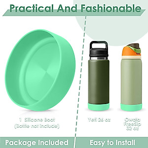 UBEEKOO Water Bottle Boot, Compatible with Owala, Yeti, for Stanley Water Bottle Accessories, Sleeve Cover for Owala FreeSip 32oz, Yeti 26oz,Anti-Slip Silicone for Stanley 36oz Accessory,LightGreen