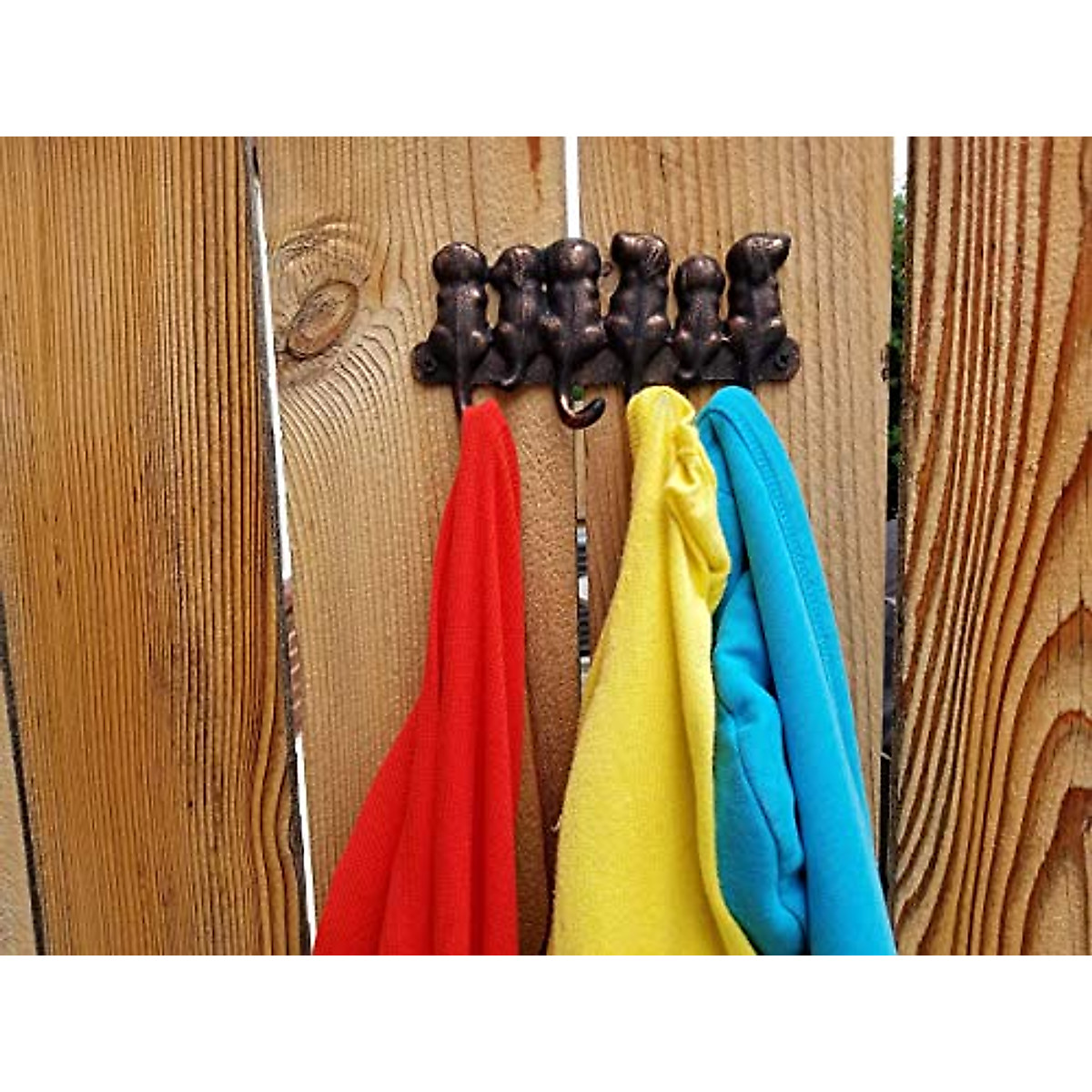 Cast Iron Dog Key Holder for Wall/Dog Key Hook/Rack. Perfect for Dog leashes, Keys, Coats, Bags, Towels, Scarfs & More. Decorative Dog Tail Hanger. (Antique Copper Finish)