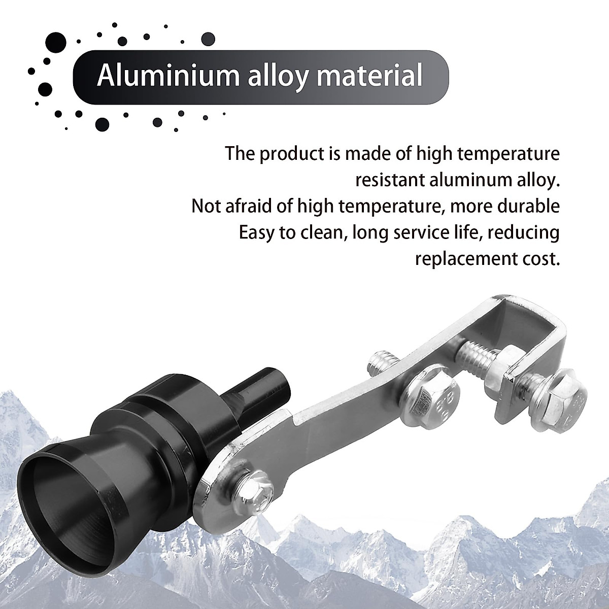 QODOLSI Pack-2 Turbo Sound Whistle Simulator, 4.0In x 0.9In Car Roar Maker Tail Pipe Whistle, Aluminum Turbo Sound Whistle Exhaust Muffler Sound Booster, Car Universal Styling Accessories (Black)