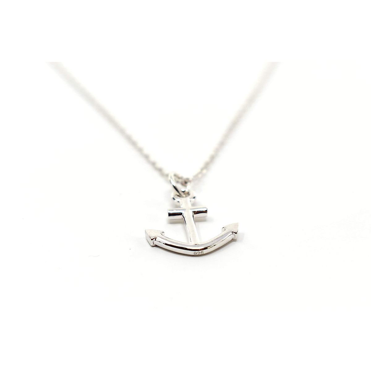 Dote Dainty Anchor Pendant Genuine .925 Sterling Silver Necklace 16-18" Adjustable Chain