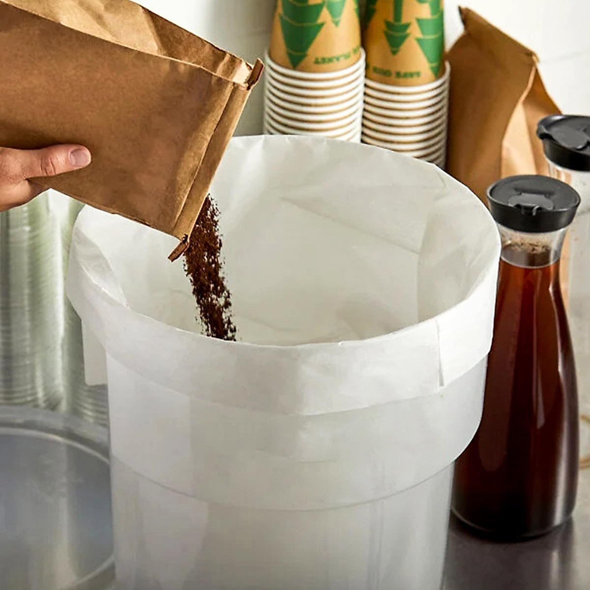 100pcs Cold Brew Coffee Filter Bags - 20" X 20" Commercial Cold Brew Bags - Filter Bag for Brew Up To 5 LBS Coffee, Fits 5 Gallon Buckets - Extra Large Brew Bags Reusable