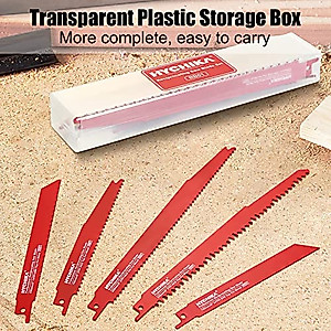 HYCHIKA 32-Piece Reciprocating Saw Blade Set Metal Wood Cutting Saw Blades with Organizer Case