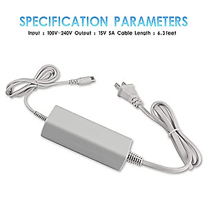 Xahpower Charger for Wii U Gamepad AC Power Adapter Charger for Nintendo Wii U Gamepad Remote Controller