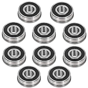Bonbo 10Pcs Flanged Ball Bearings ID 5/8" x OD 1-3/8" for Lawn Mower, Wheelbarrows, Carts & Hand Trucks Wheel Hub, Alternative to Snapper, JD, MTD, Marathon AYP Etc, Deep Groove Ball Bearing