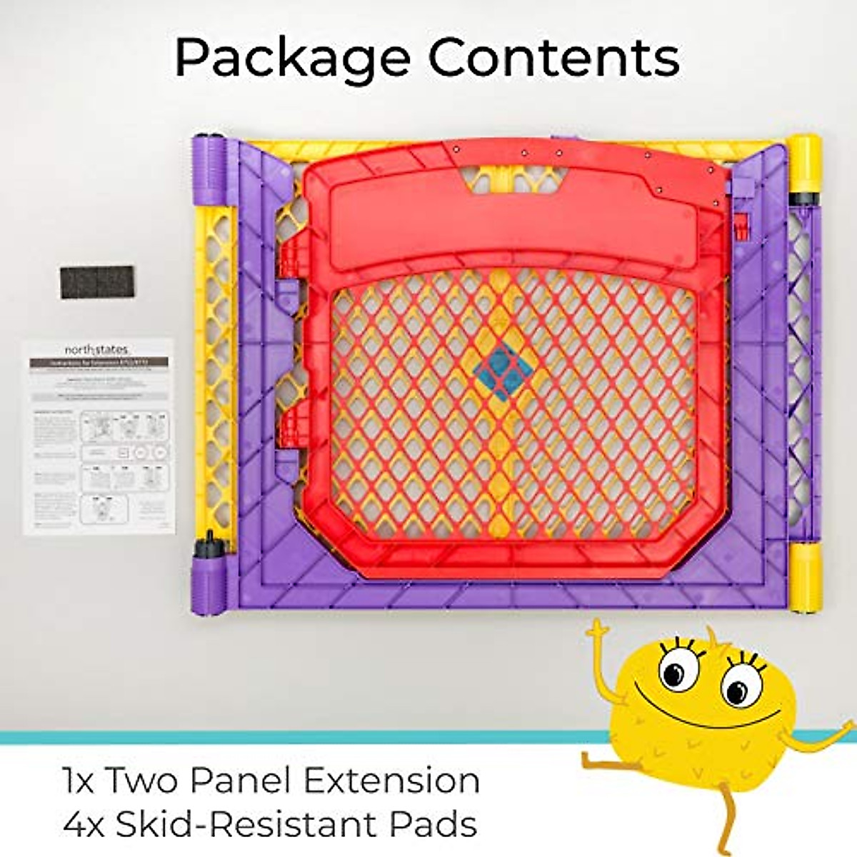 Toddleroo by North States Superyard Colorplay Ultimate 2 Panel Extension, Made in USA: Increases play space up to 34.4 sq. ft. (Adds 64", Multicolor)