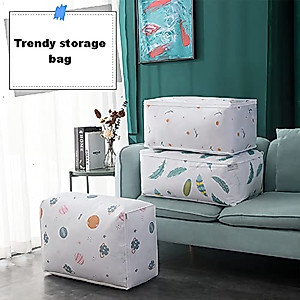 sjgtcmkj storage bag large capacity foldable, used to store clothes, quilts, blankets, sheets, socks, etc., with strong zipper, 1 pc, white