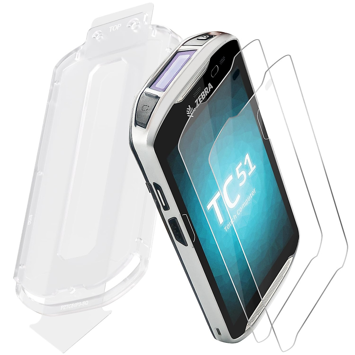 IYOUBOL Screen Protector for Zebra TC51 TC510K TC52 TC56 TC57 Barcode Scanner, Tempered Glass [Military Grade Shatterproof & Long-Lasting Durability], Full Coverage, Easy Installation, 2 Pack