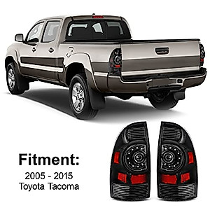 ALZIRIA LED Tail Light Rear Brake Lamp Compatible With 05-15 Tacoma 2005 2006 2007 2008 2009 2010 2011 2012 2013 2014 2015 Toyota Tacoma Driver Side And Passenger Side