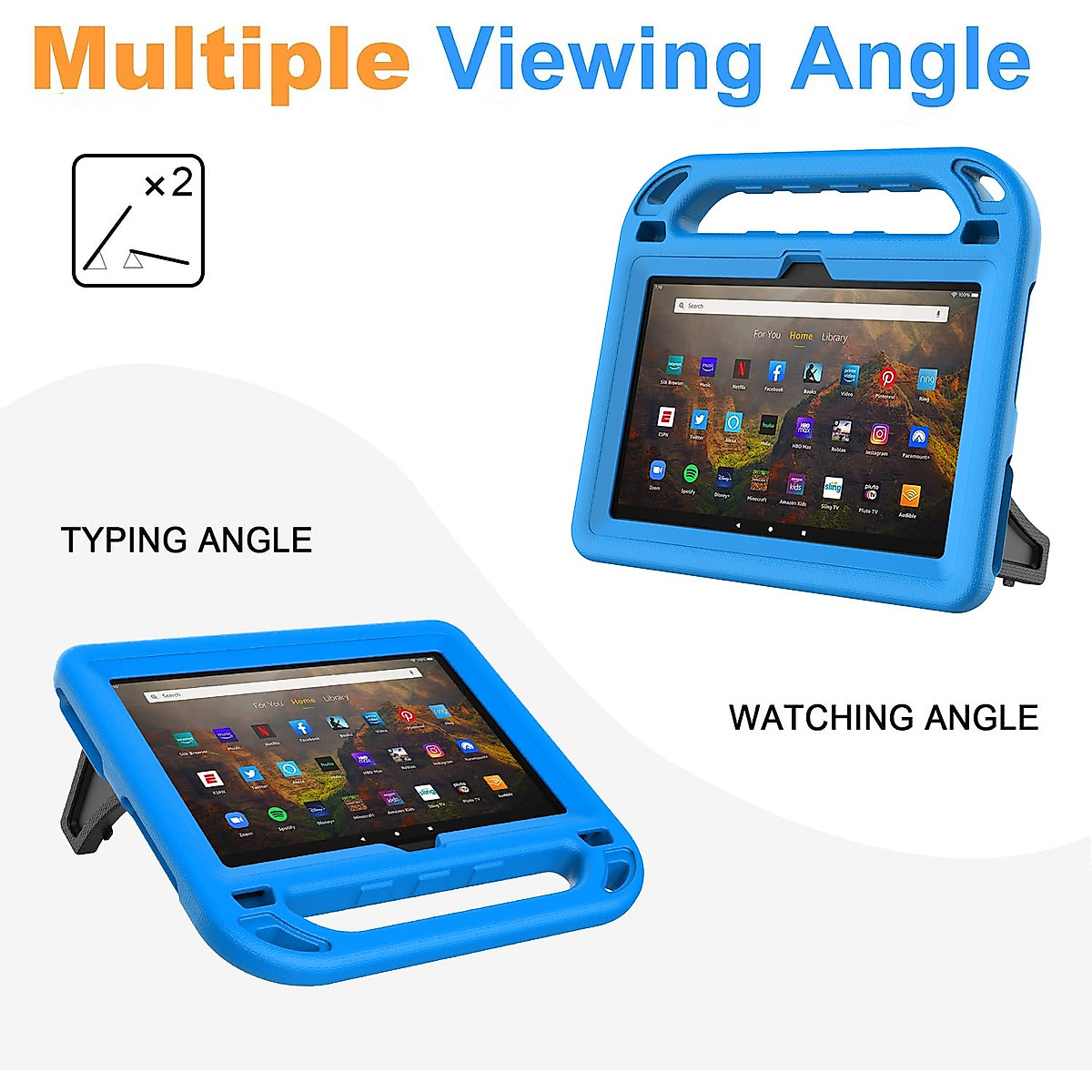 BMOUO Kids Case for Fire HD 10 Tablet (13th/11th Generation, 2023/2021) with Screen Protector, Shockproof Case for Amazon Fire HD 10 Tablet - Blue