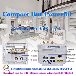 DIGI MISTER Evaporative Duct Mount Whole House Furnace Humidifier with 8 UV-C LEDs, Atomizing Cool Mist Variable Capacities for Homes and Offices from 1000 to 3500 sq. ft.