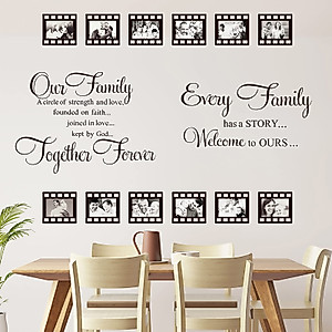 Family Wall Stickers Contains 12 Pieces of Picture Frames, Every Family Has a Story Family Wall Stickers Our Family is a Circle Wall Stickers for Living Room Wall Stickers Decor