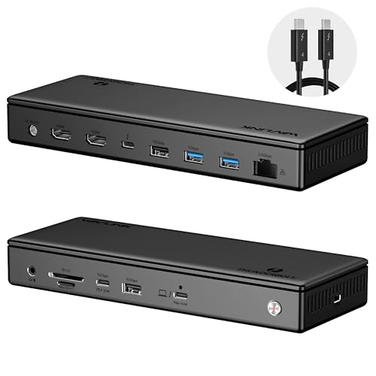 WAVLINK Thunderbolt 4 Hub with Dual HDMI 4K@60Hz,100W Charging, Thunderbolt Certified, 13-in-1 Thunderbolt 4 Dock Dual Monitor Single 8K Output for Windows or Mac, 4X USB, 2.5G Ethernet,SD/MicroSD